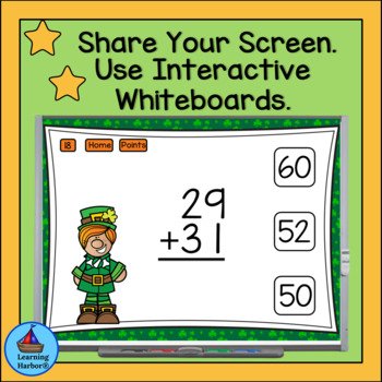 Adding Two Digit Numbers With Regrouping St. Patrick's Day Google ...