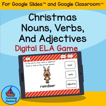 Christmas Nouns Verbs and Adjectives Grammar Game - Learning Harbor ...