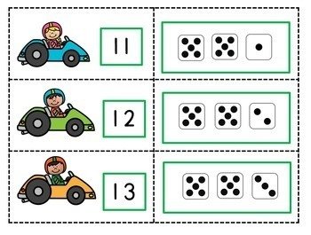 Eight Math Games For Teaching Teen Numbers - Race Car Theme - Learning ...