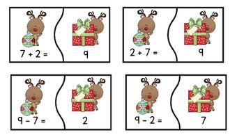 Math Fact Family Puzzles Reindeer Theme - Learning Harbor Resources for ...