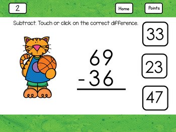 Two Digit Addition and Subtraction No Regrouping Cats Basketball ...