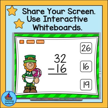 Two Digit Subtraction with Regrouping St. Patricks Day fun for Google ...
