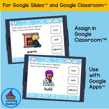 Nouns, Verbs and Adjectives Fun Winter Grammar Resource - Learning ...