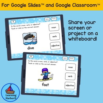 Nouns, Verbs and Adjectives Fun Winter Grammar Resource - Learning ...